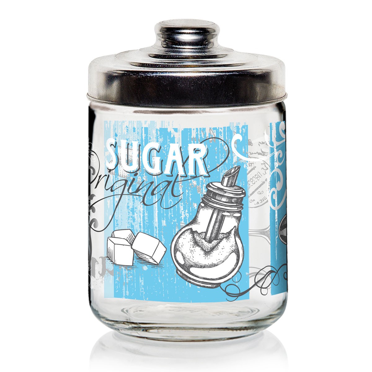 ORIGINAL SUGAR JAR 800ML ALLUMIN. LID