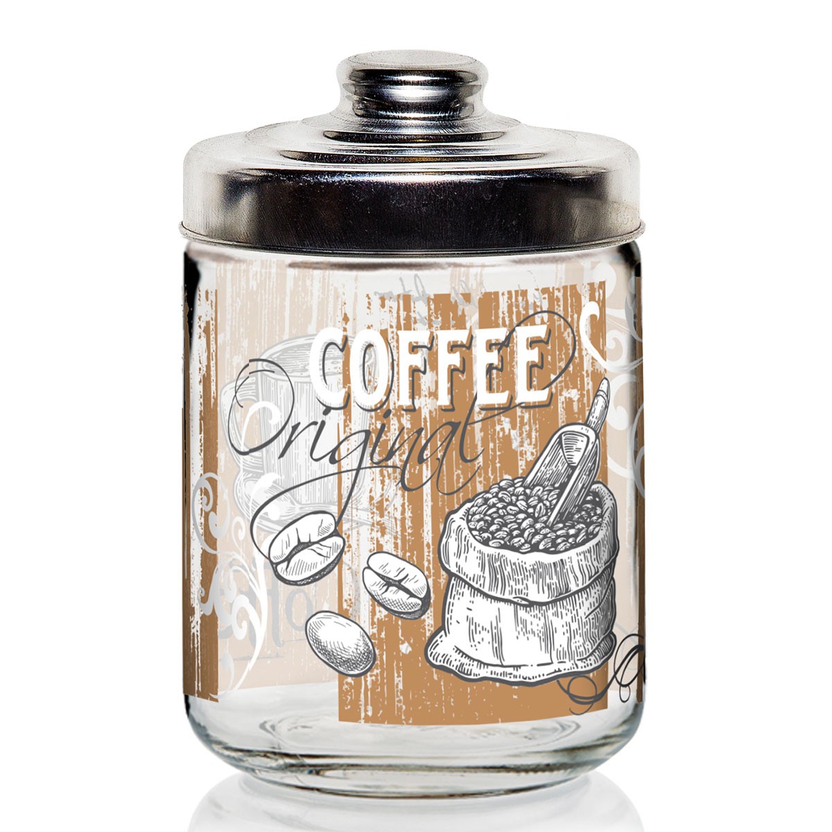 ORIGINAL COFFEE JAR 800ML ALLUMIN. LID