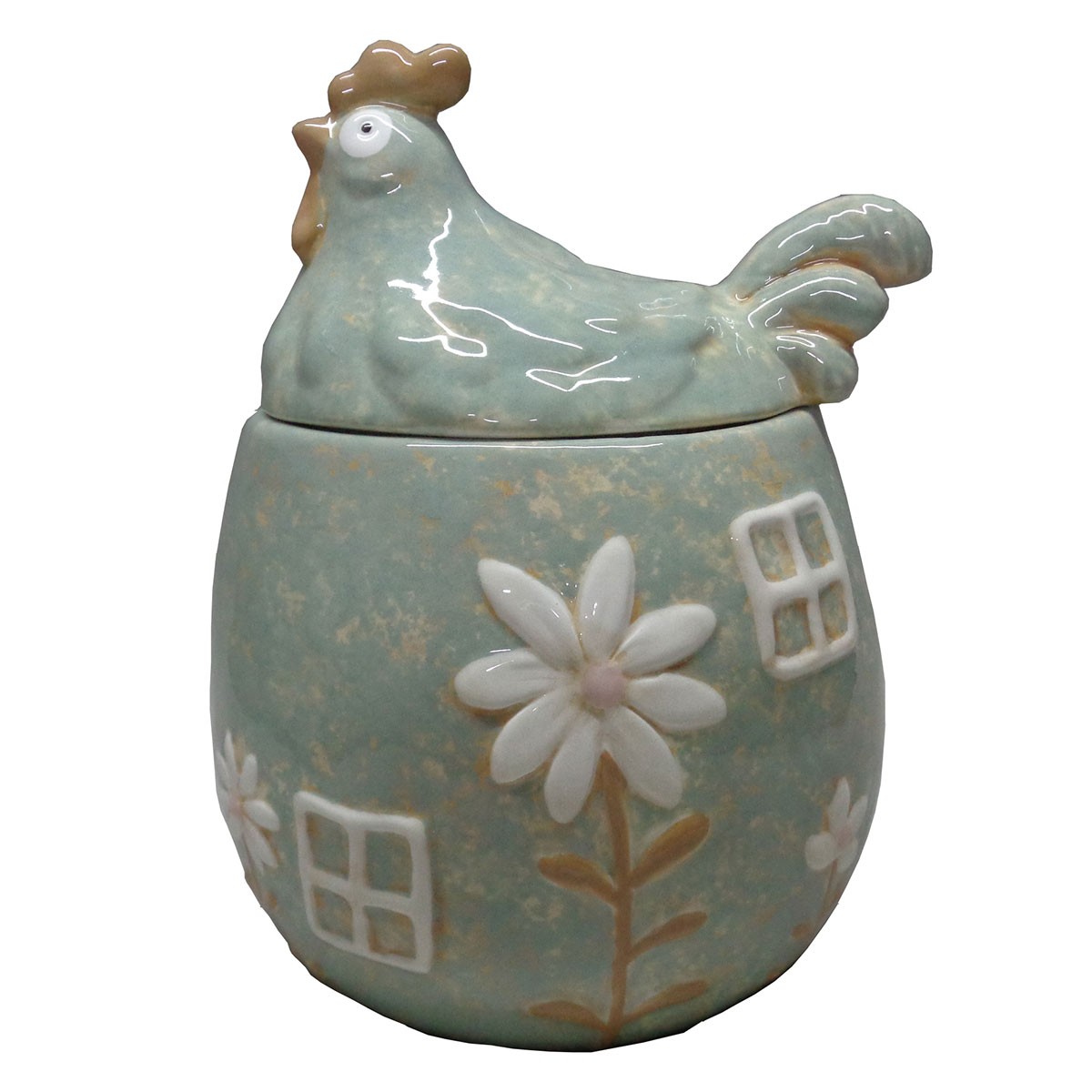 POULE ΒΑΖΟ ΜΕ ΚΑΠΑΚΙ 16,3X15,2X20,8CM ΚΕΡΑΜΙΚΟ