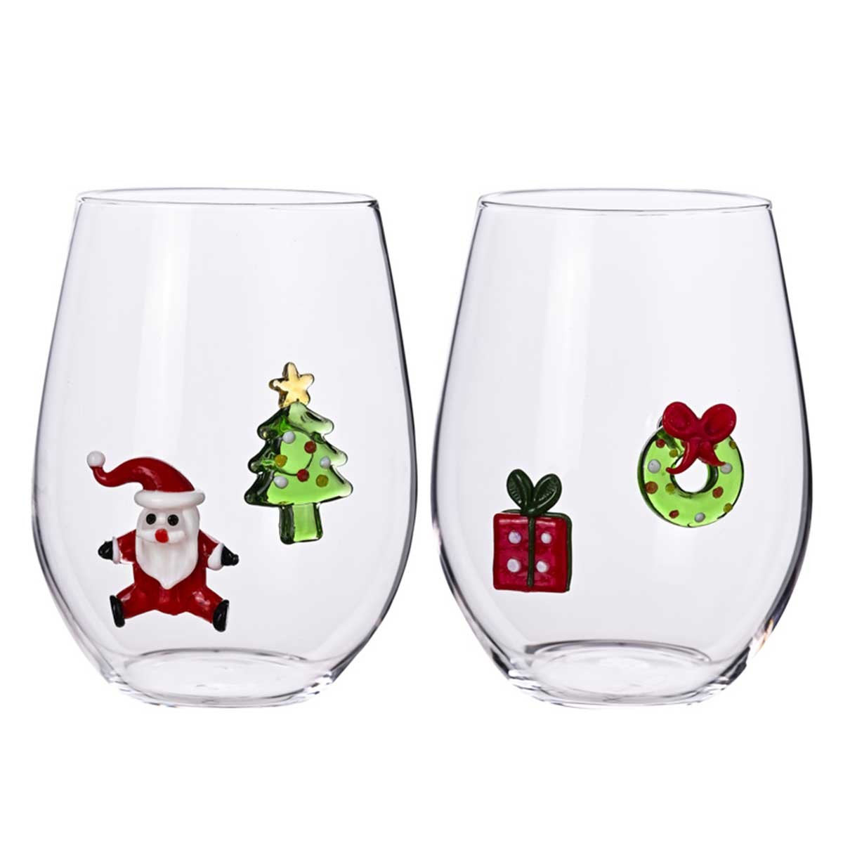 NATALE SANTA ΣΕΤ 2 ΠΟΤΗΡΙΑ 2 ΣΧΕΔΙΑ ΓΥΑΛΙ