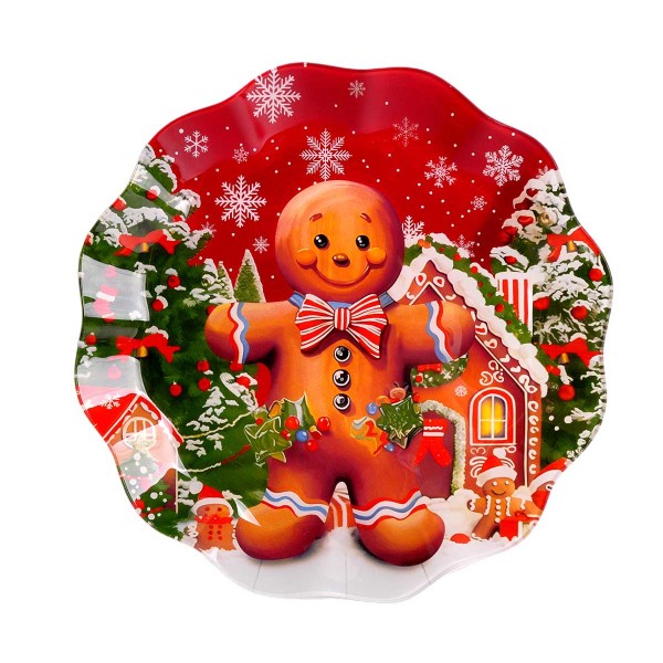 COOKIES ROUND PLATE 30CM GLASS