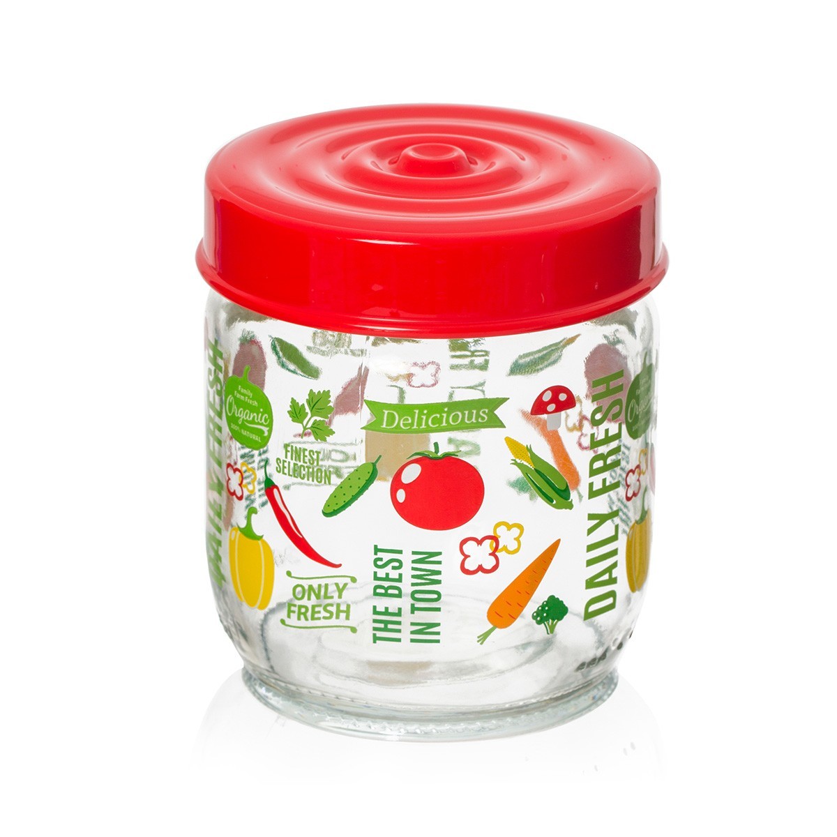 VEGETABLES GLASS CANISTER 425ML