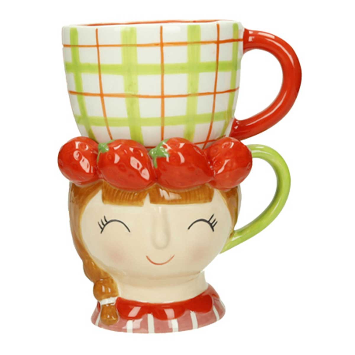 LADY STRAWBERRY ΣΕΤ 2 ΚΟΥΠΕΣ ΚΕΡΑΜΙΚΟ