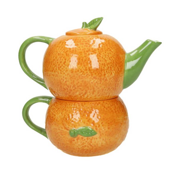 ORANGE ΣΕΤ 2 ΤΣΑΓΙΕΡΑ & ΚΟΥΠΑ ΚΕΡΑΜΙΚΟ