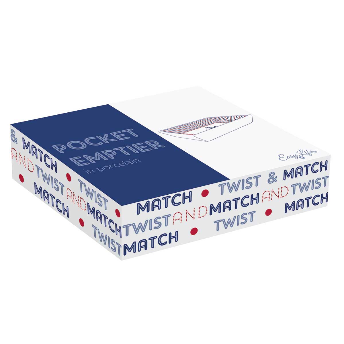 TWIST&MATCH BLUE PORCELAIN POCKET EMPTIER 14X11CM